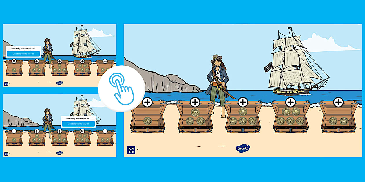 Pirate Treasure Counting to 5 Hotspots (Teacher-Made)