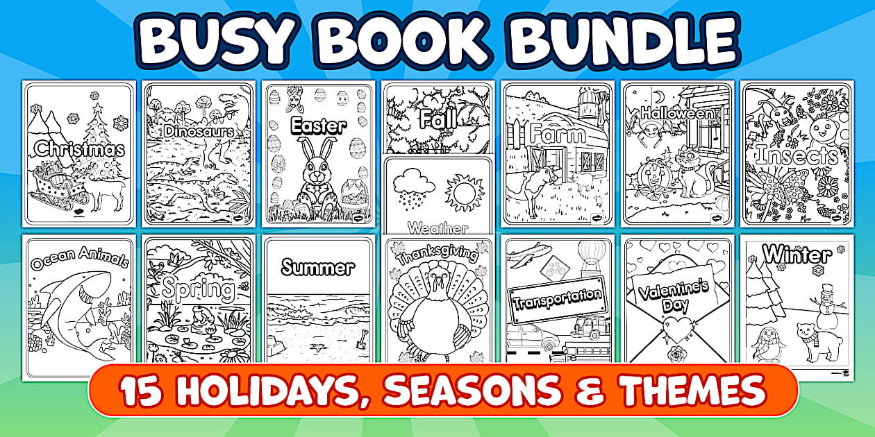 Busy Book Bumper Pack for Holidays, Seasons & Themes