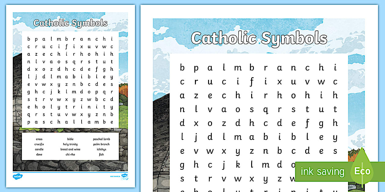 Catholic Symbols Word Search (Teacher-Made) - Twinkl