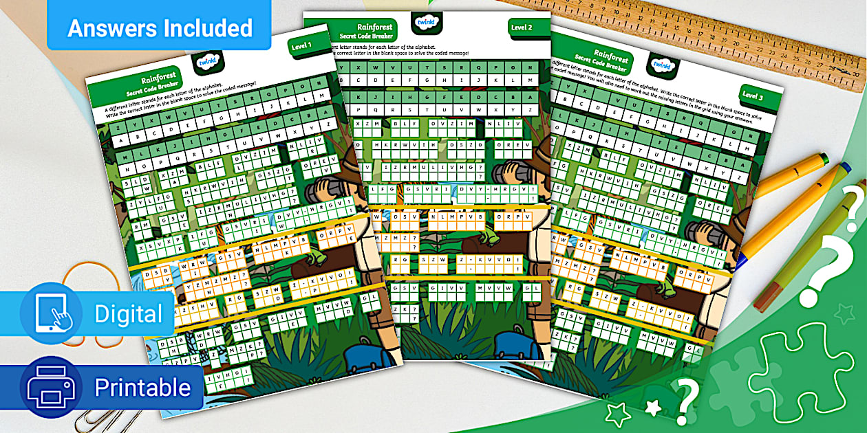 The Rainforest Secret codebreaker - AL (teacher made)