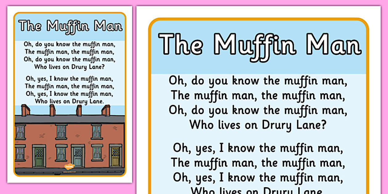 Cursive The Muffin Man Nursery Rhyme Display Poster - Twinkl