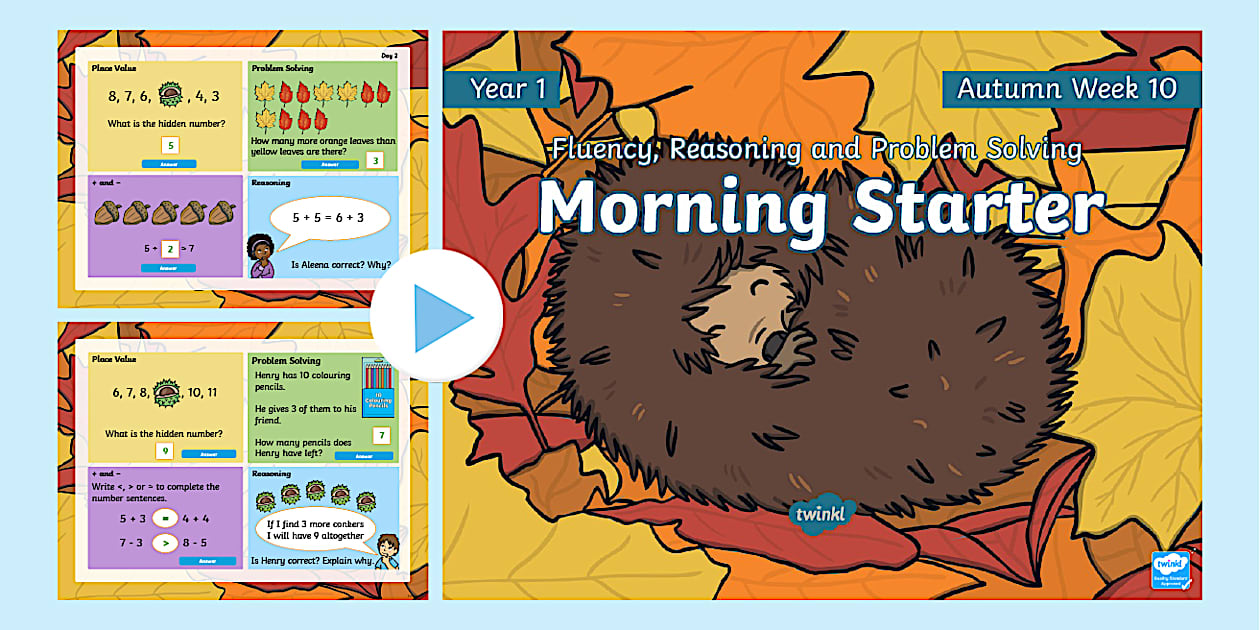 👉 Year 1 Maths Autumn Morning Starter PowerPoint 10