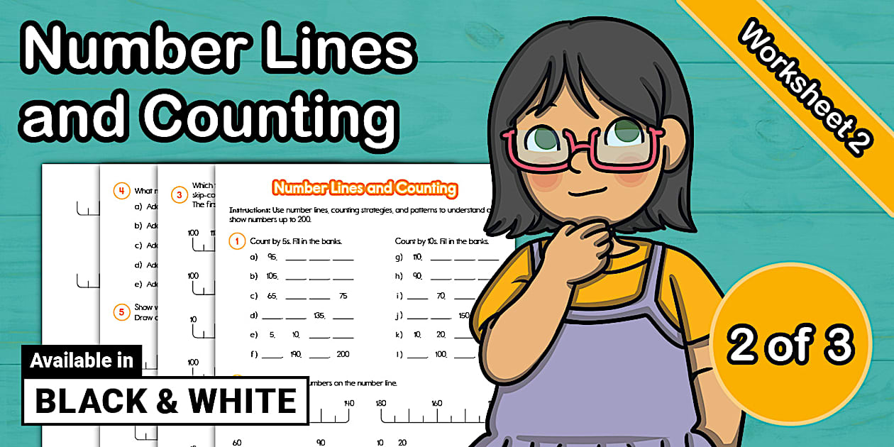 Worksheet 2: Number Lines & Counting (teacher made) - Twinkl