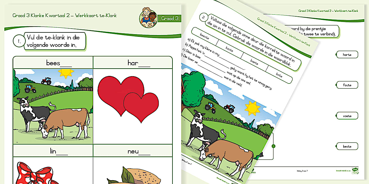 Graad 3 Klanke - Werkkaart -te (teacher made) - Twinkl