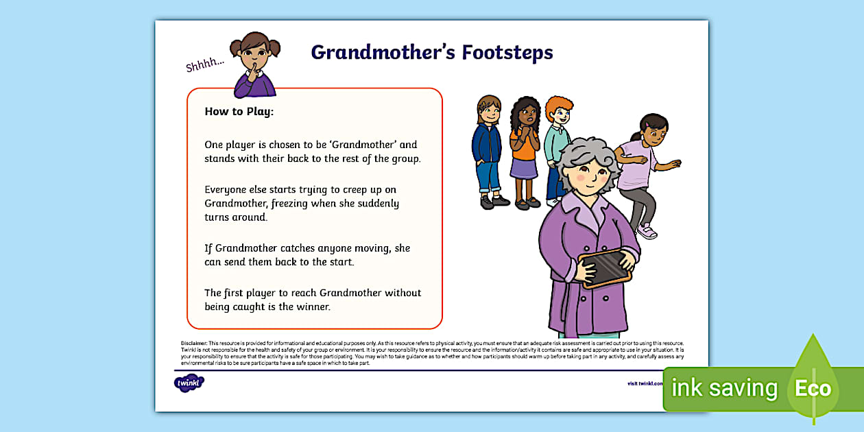 Grandmother's Footsteps Game Instructions (teacher made)