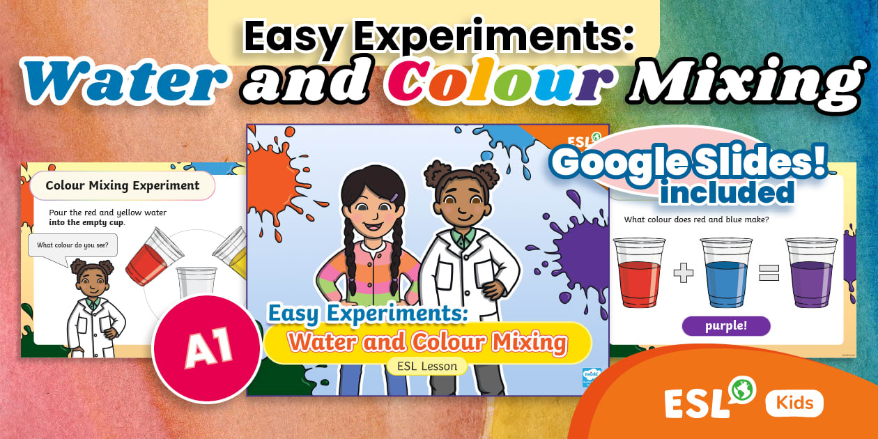 ESL Water & Colour Mixing Experiment {Kids}