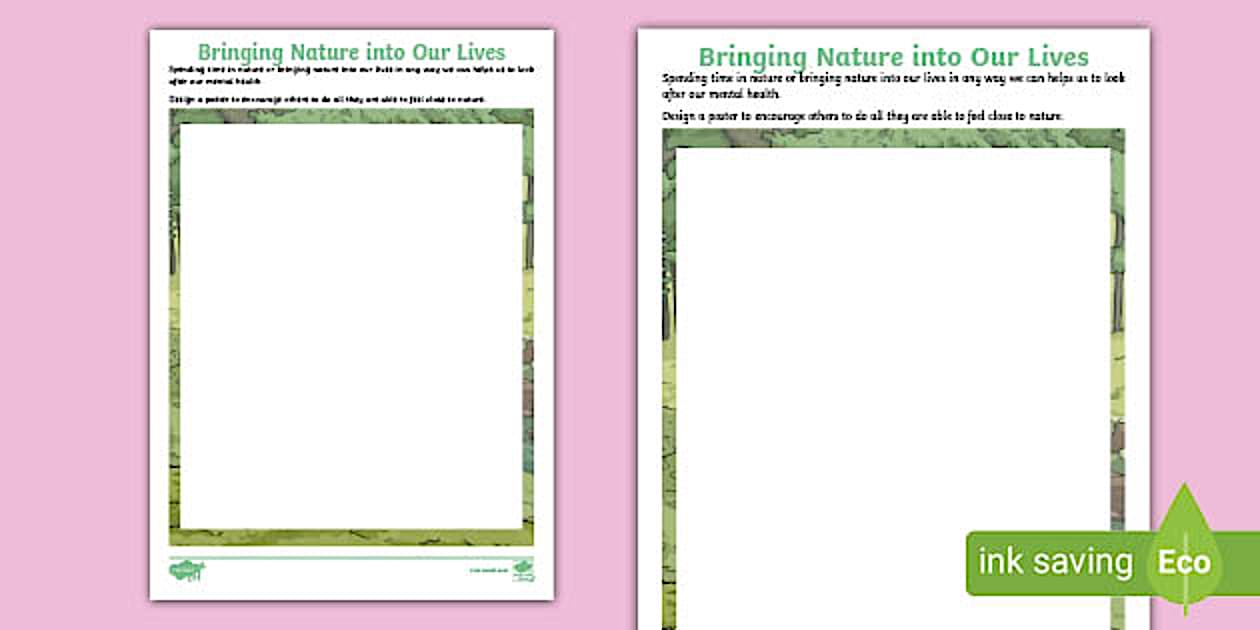 Bringing Nature into Our Lives Poster Activity