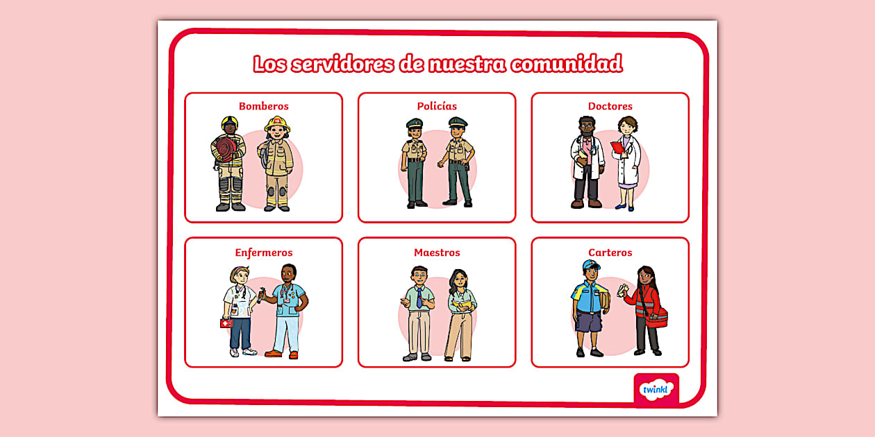 Lámina de servidores públicos | Twinkl (Teacher-Made)