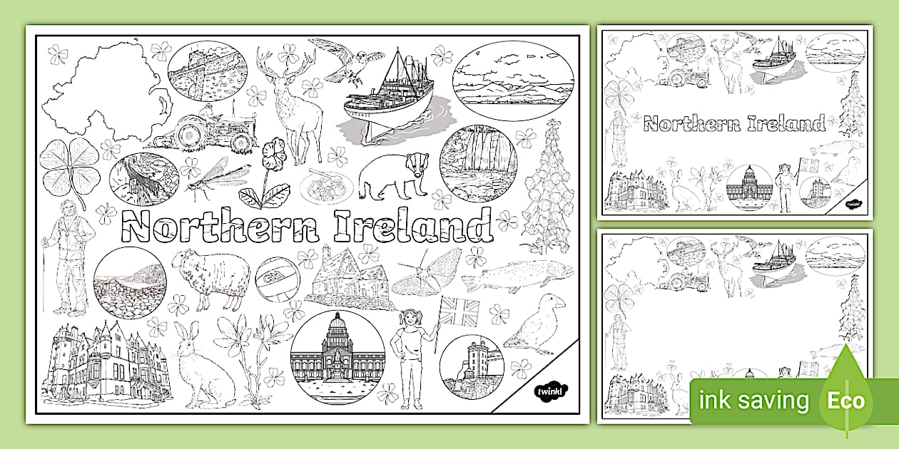 Northern Ireland Doodle Colouring Pages - Twinkl