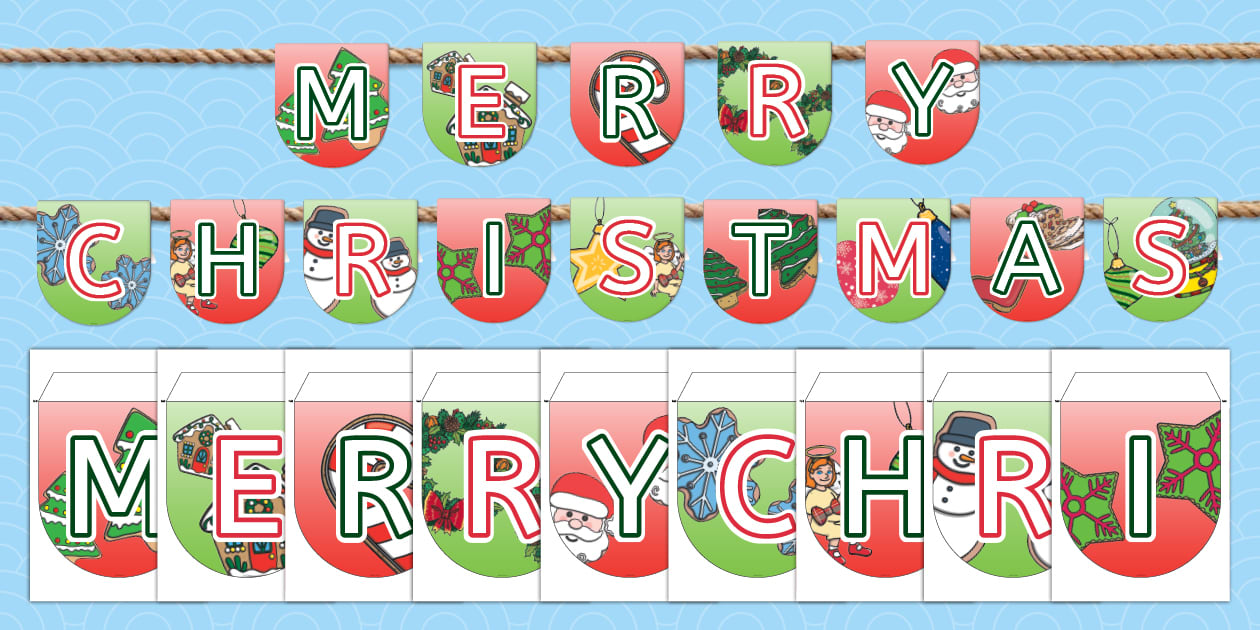 Merry Christmas Bunting English メリークリスマス バンティング 英語