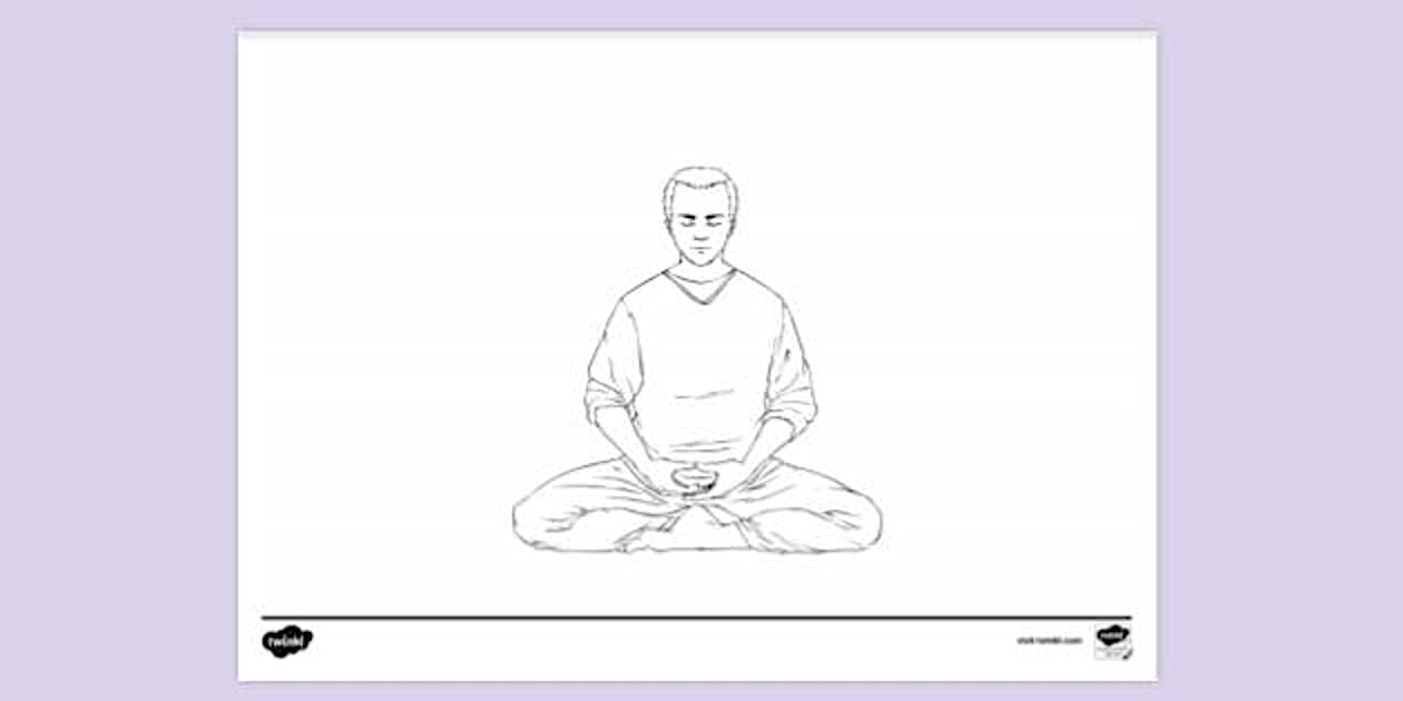 Meditation | KS1 Colouring Sheets | Twinkl Resources