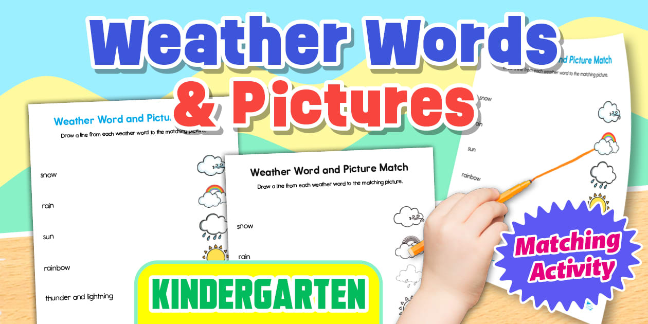 Weather Matching Words | ELA Resource | Twinkl USA - Twinkl