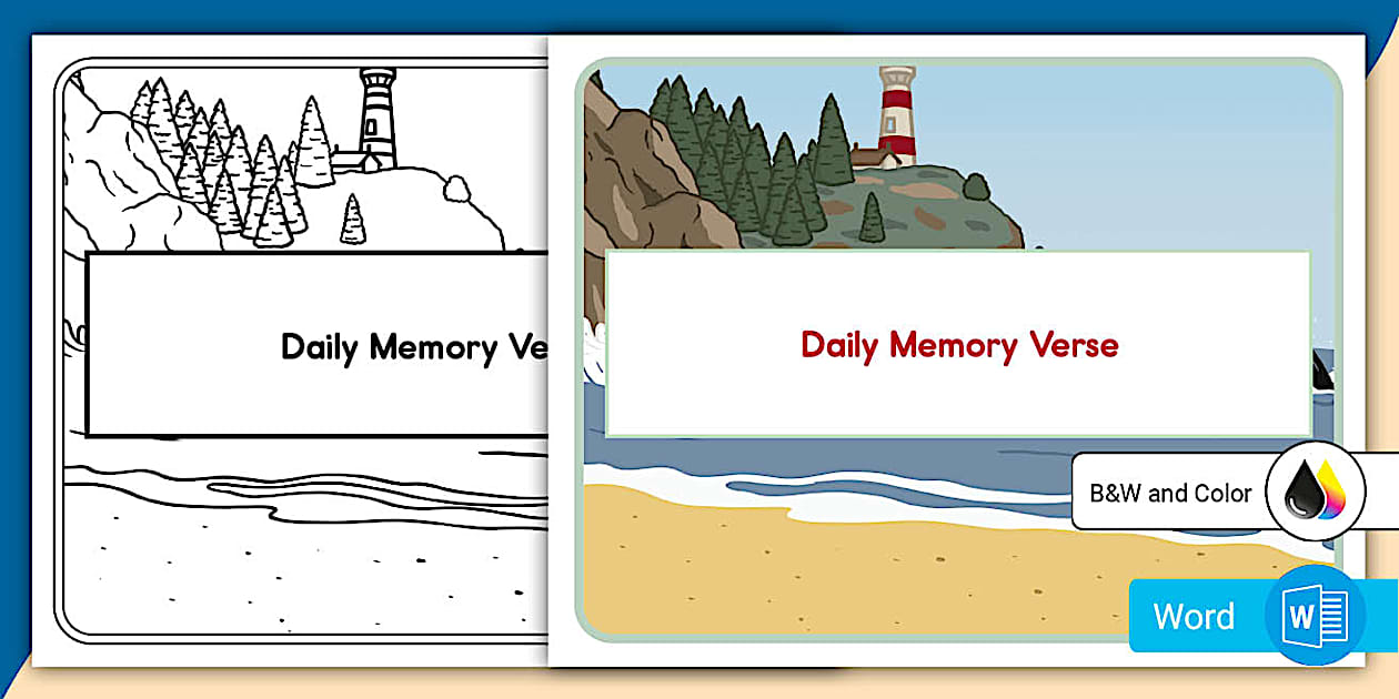 Pine Tree Beach Vacation Bible School Memory Verse Poster