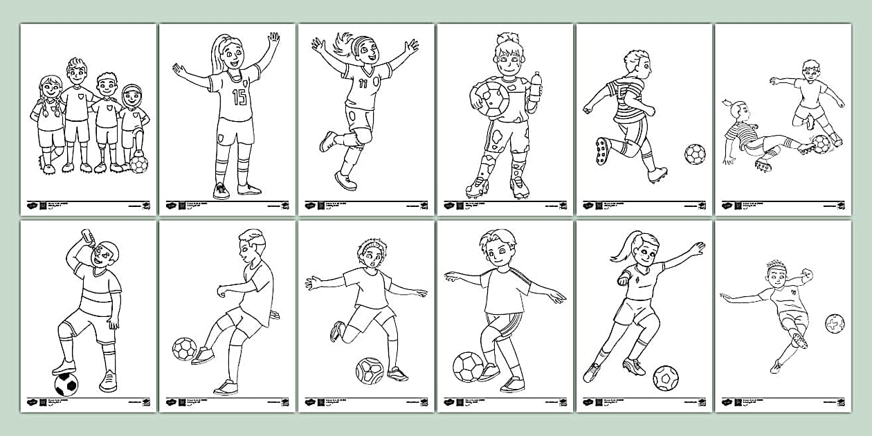 Football World Cup Football Players Coloring Pages - Twinkl