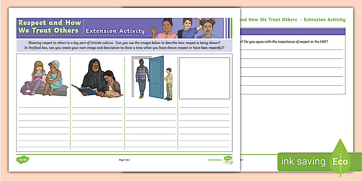 Year 3 - Lesson 2 - Respect and How We Treat Others Extension Activity