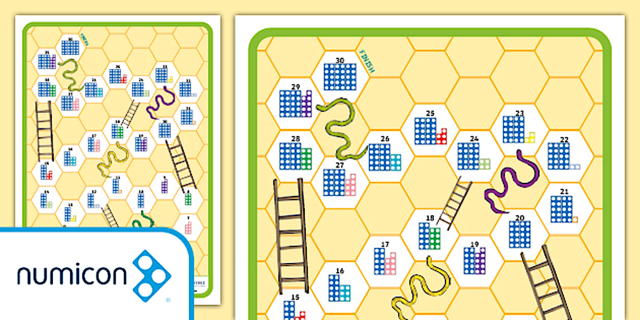 Snakes and Ladders | Numicon Game for Counting 1-30 - Twinkl