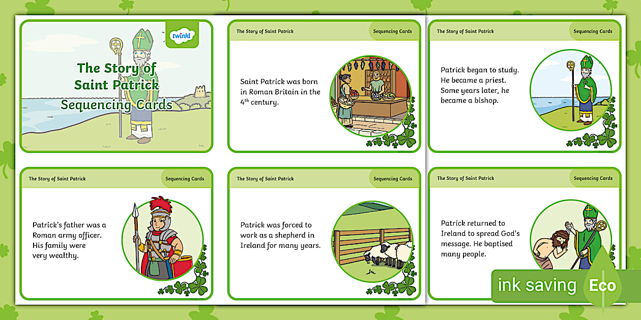 KS1 The Story of Saint Patrick Sequencing Cards - Twinkl