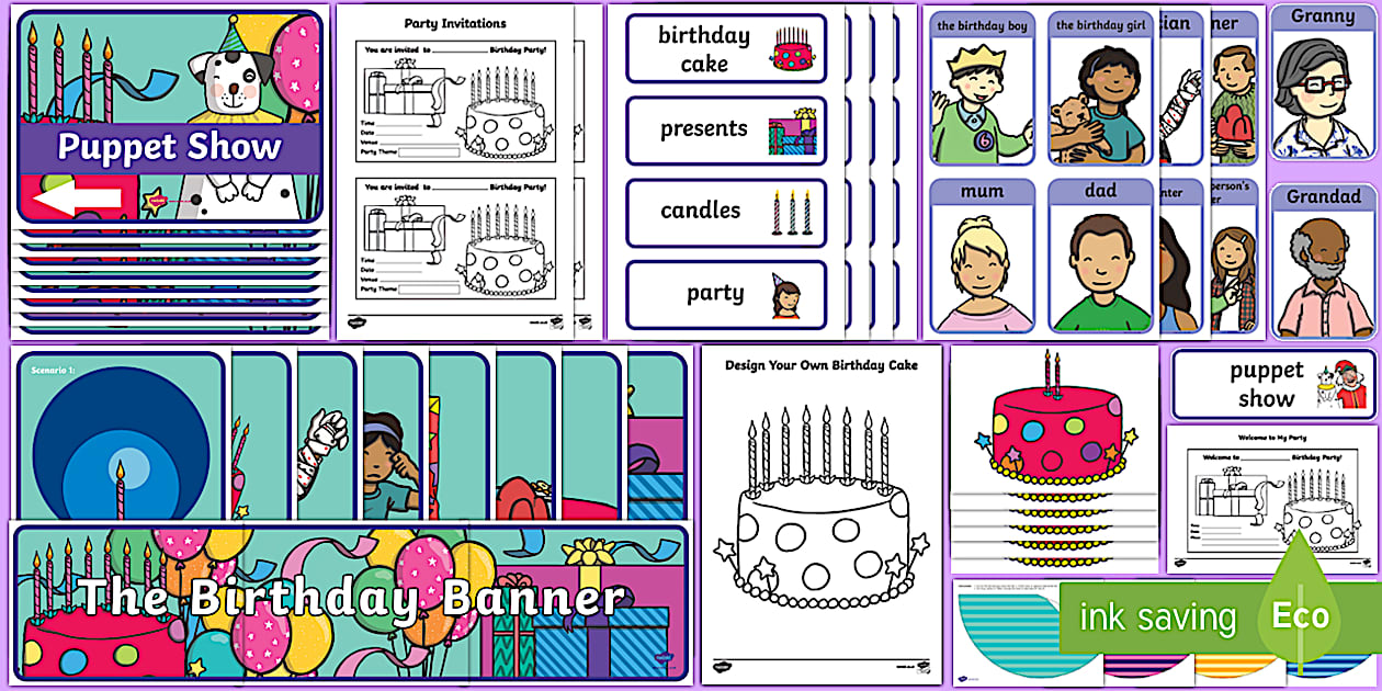Aistear Pack The Birthday Party Display Pack - Twinkl