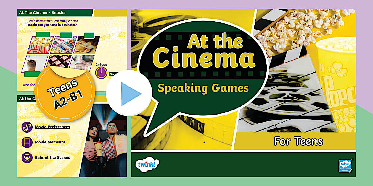 ESL At the Cinema Speaking Games [Teens, A2-B1] - Twinkl