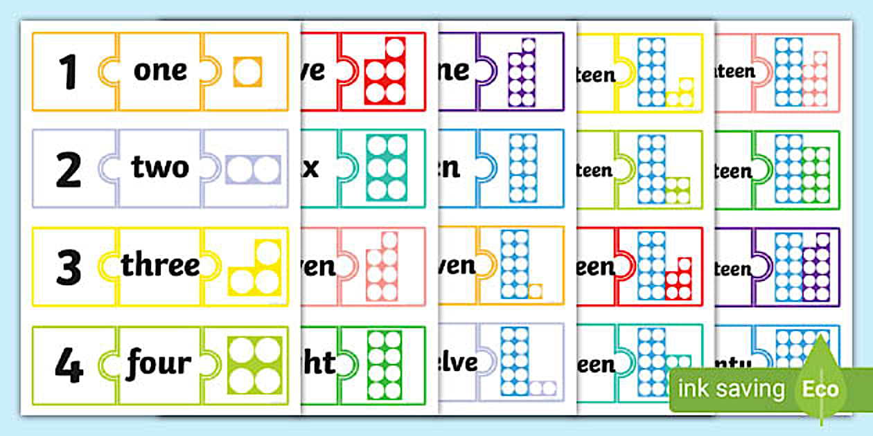 Number Jigsaws 1-20 (teacher made) - Twinkl