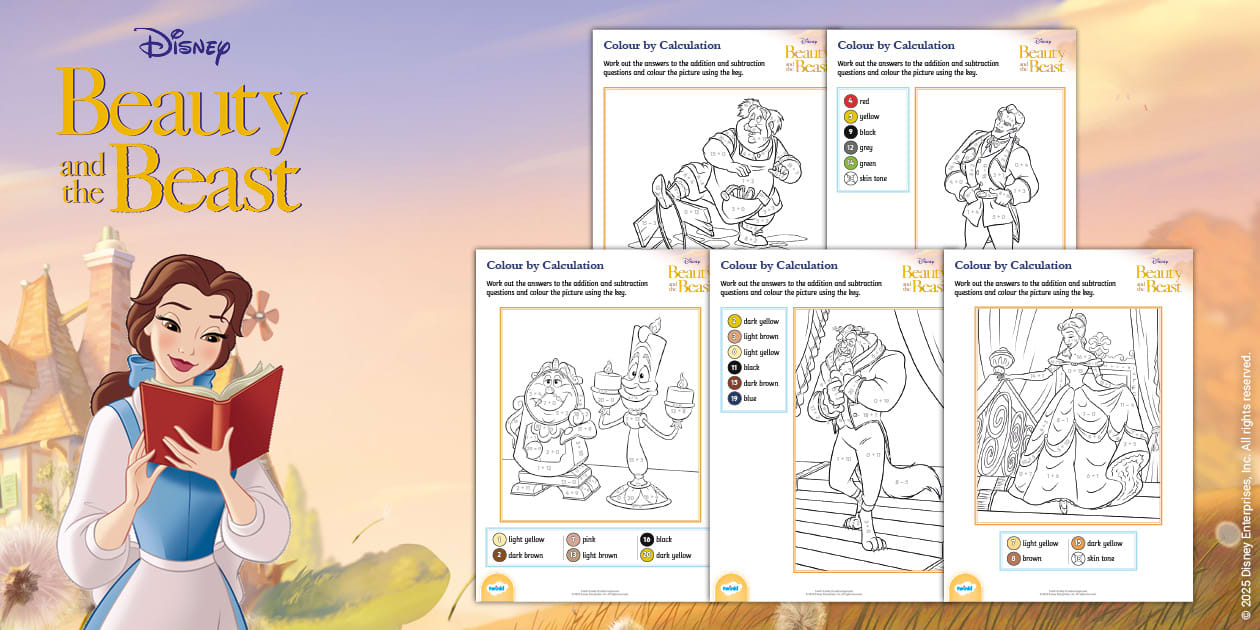 👉 Beauty and the Beast: Colour by Calculation [Ages 5-7]