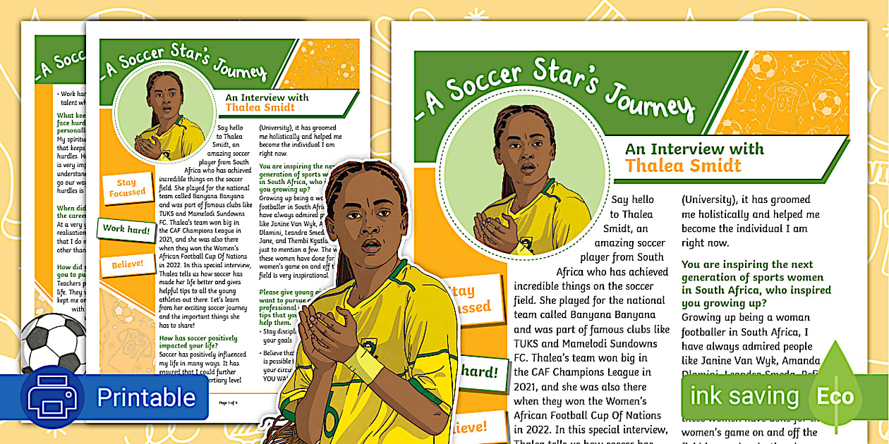 A Soccer Star's Journey: An Interview with Thalea Smidt - Comprehension