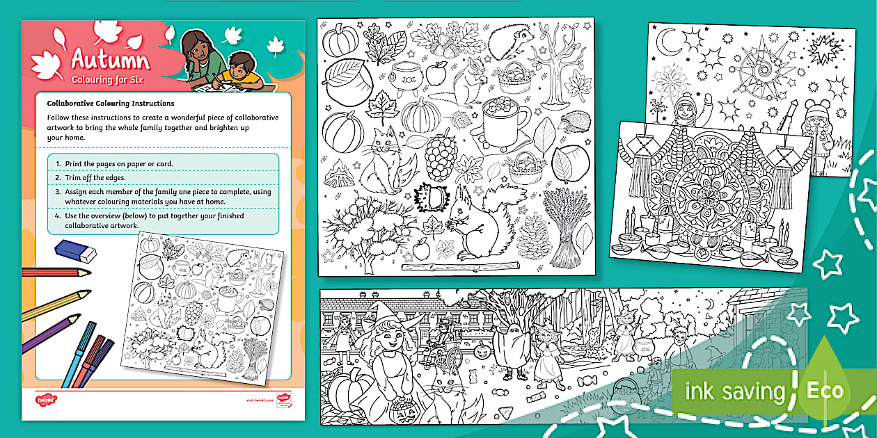 Autumn Family Collaborative Colouring Pack (Ages 5 - 7)