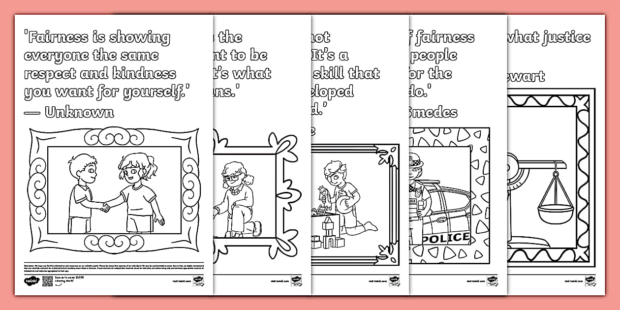 Fairness Quotes Colouring Pages (teacher made) - Twinkl