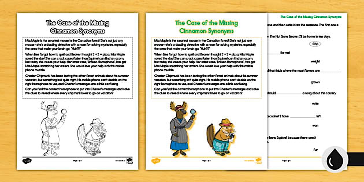 Broken Homophone - A Miss Maple Moose-tery (teacher made)