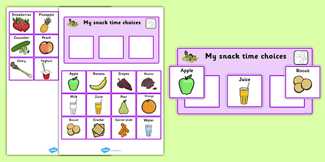 My Snack Time Choices (teacher made) - Twinkl