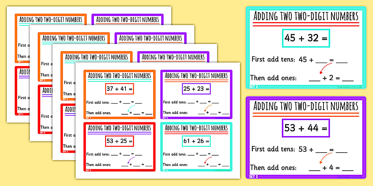 Add Two Two Digit Numbers Not Crossing 10 or 100 - Twinkl