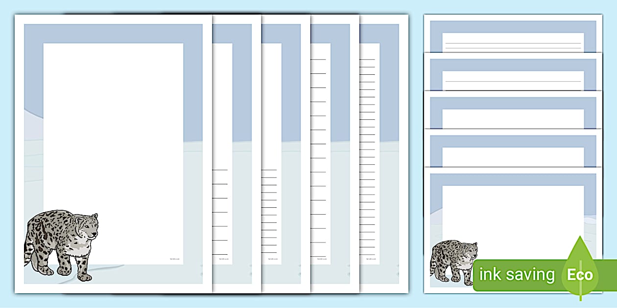 Snow Leopard Page Border | Page Borders | Twinkl - Twinkl