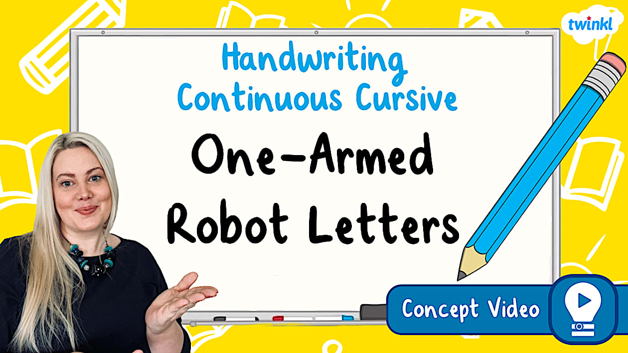 One-Armed Robot Letters | Continuous Cursive Handwriting Concept Video