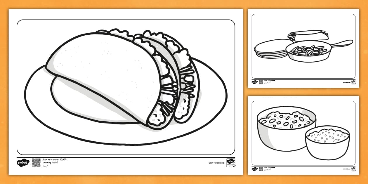 Mexican Food Colouring Pages (teacher made) - Twinkl
