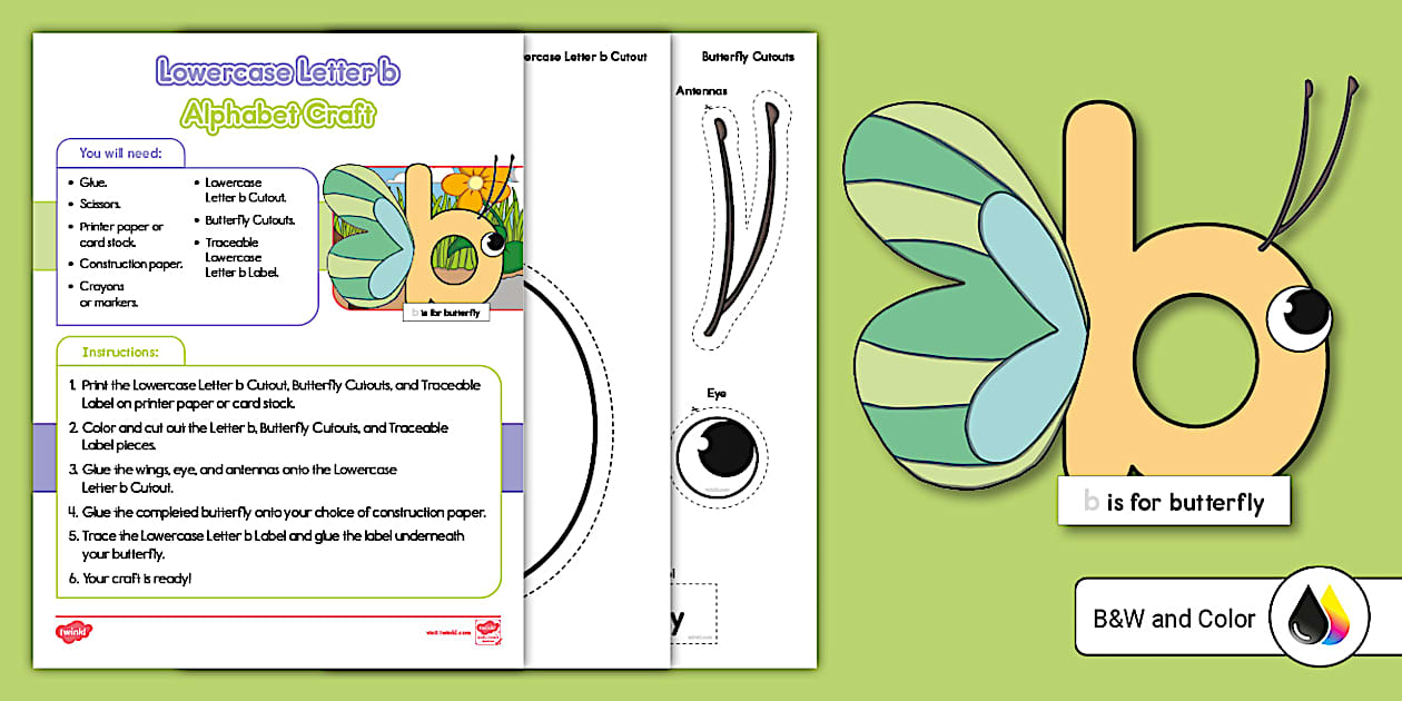 Lowercase Letter b Alphabet Craft (profesor hizo) - Twinkl