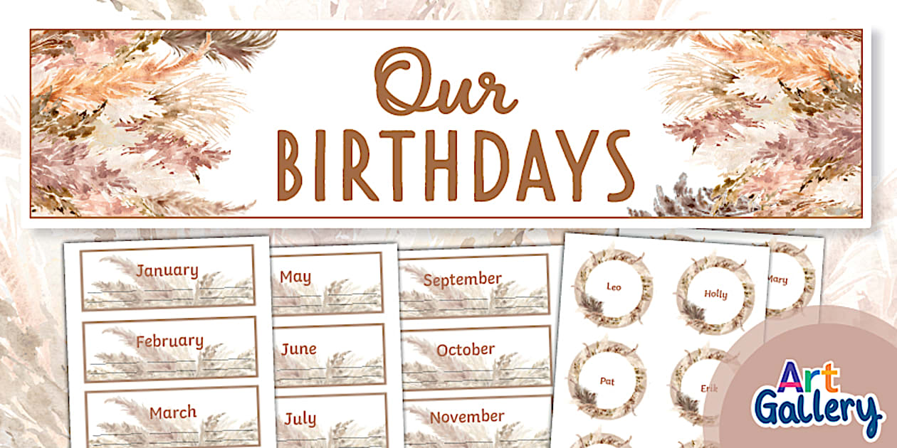 Boho Neutral Birthday Display Pack (teacher made) - Twinkl