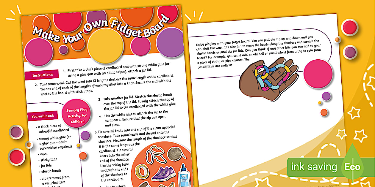 * Make Your Own Fidget Board - Sensory Play Activity