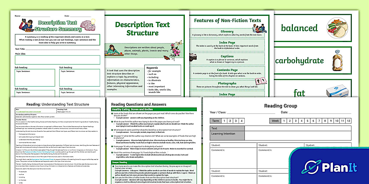 Year 3 Healthy Eating, Bones and Bodies: Reading Lesson 3
