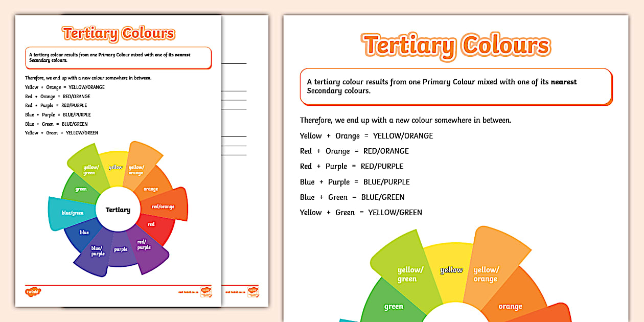 Tertiary Colours - Activity Sheet (teacher made) - Twinkl