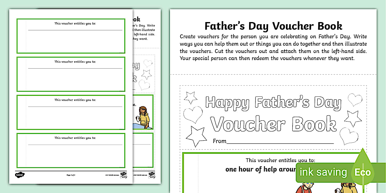 Father's Day Gift Vouchers Activity | F-2 Primary Resource