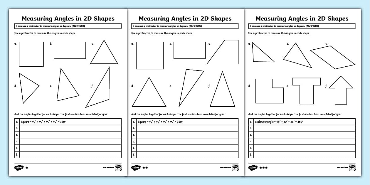 Measuring Angles Worksheet | Teacher-made Resources | Twinkl