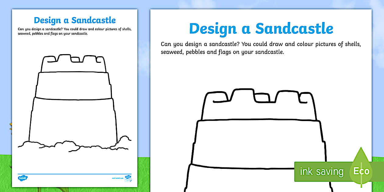 Design a Sandcastle Worksheet (teacher made) - Twinkl