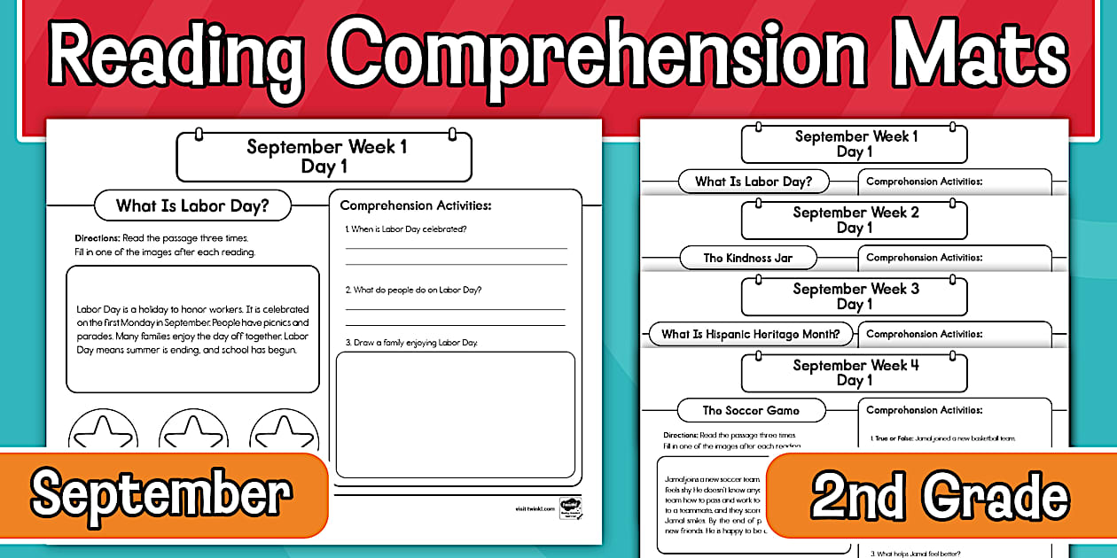 Second Grade September Daily Reading Comprehension Mats