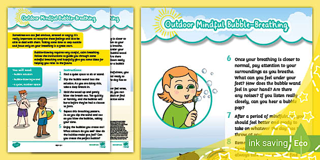 Mindful Bubble Blowing Activity (Teacher-Made) - Twinkl