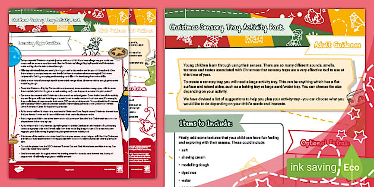 Christmas Sensory Tray Activity Pack (teacher made) - Twinkl
