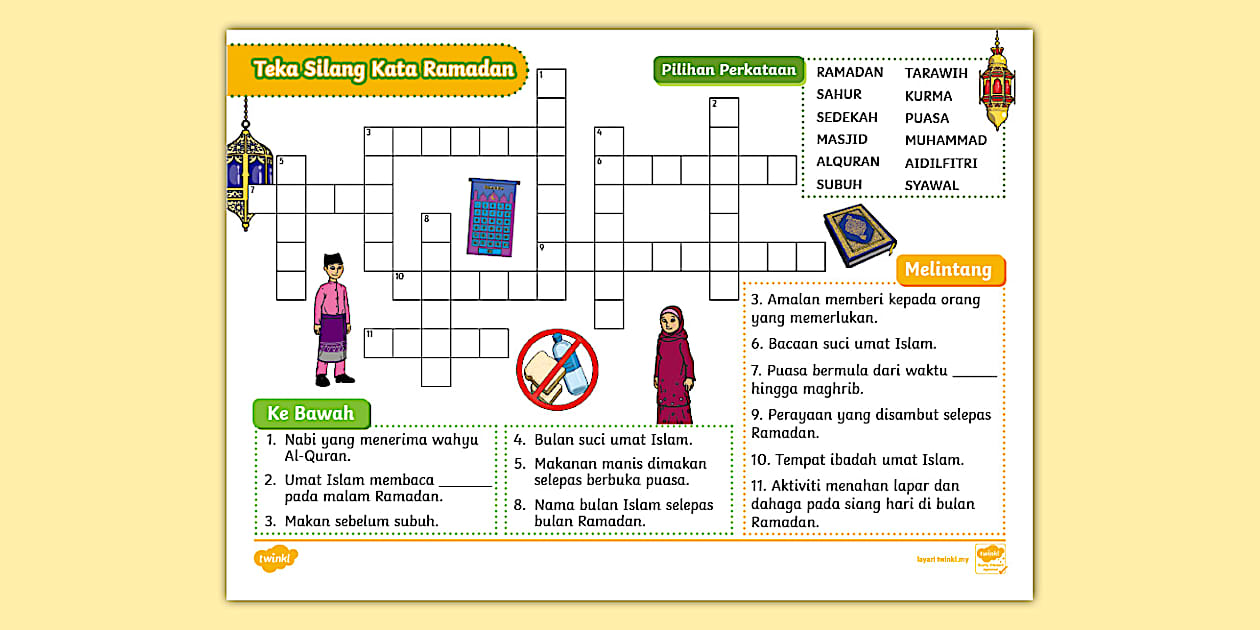Teka Silang Kata Ramadan Tahap 1 (Hecho por educadores)