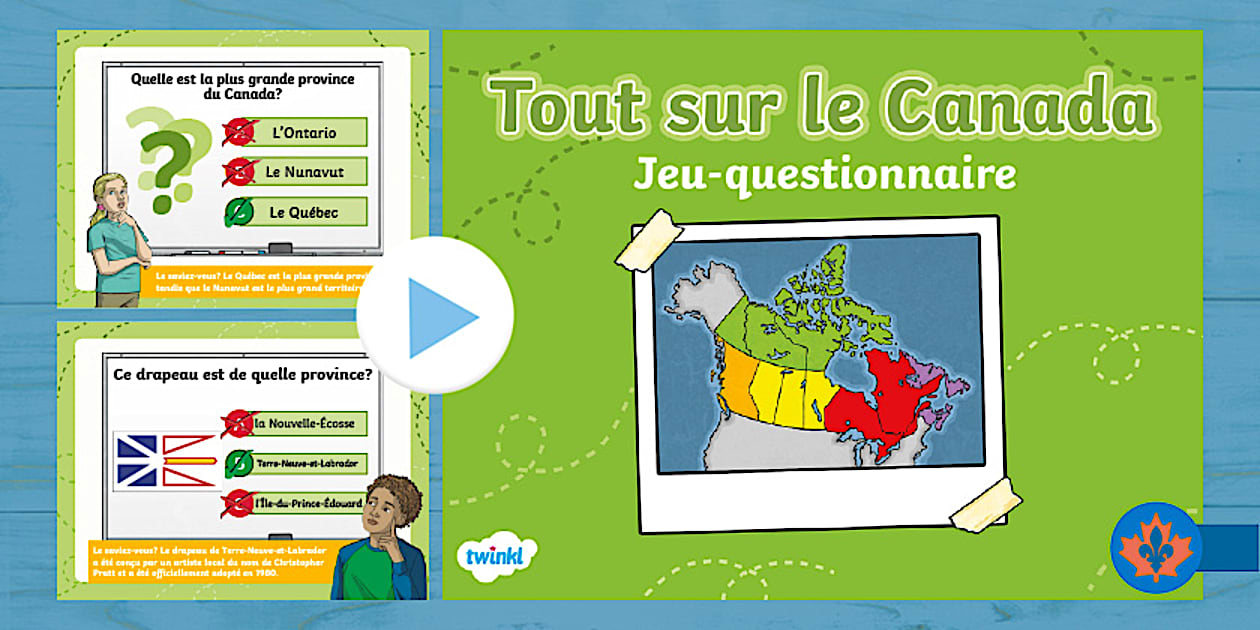 Canadian Geography Quiz Powerpoint Game French - Twinkl
