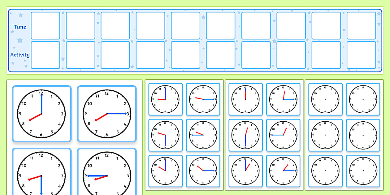 Daily Routine Display With Clocks (teacher made) - Twinkl