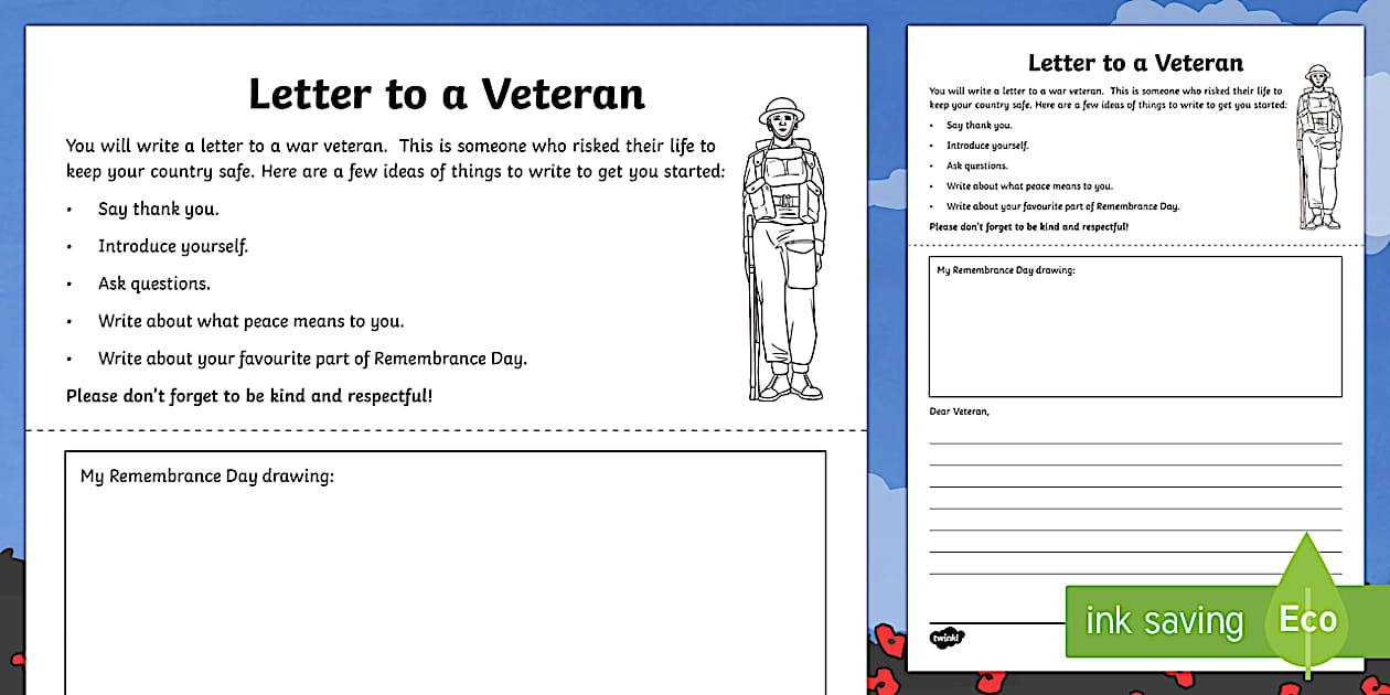 Letter to a Veteran Worksheet / Worksheet (Teacher-Made)