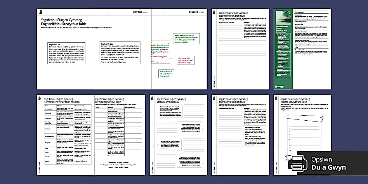 Ysgrifennu Ffuglen Cymraeg: Strwythur Iaith (teacher made)